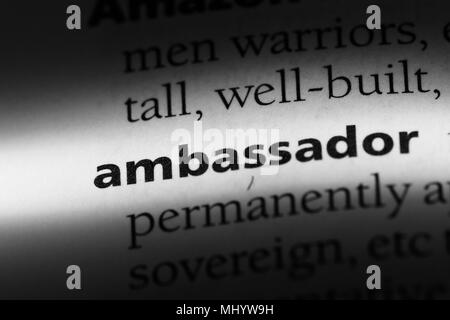 ambassador word in a dictionary. ambassador concept Stock Photo - Alamy