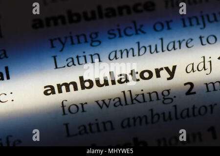 ambulatory word in a dictionary. ambulatory concept Stock Photo - Alamy
