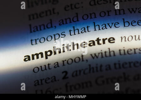 amphitheatre word in a dictionary. amphitheatre concept Stock Photo - Alamy