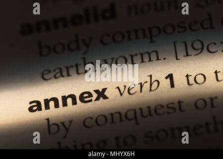 annex word in a dictionary. annex concept Stock Photo - Alamy
