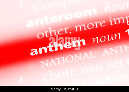anthem word in a dictionary. anthem concept Stock Photo - Alamy