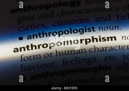 anthropomorphism word in a dictionary. anthropomorphism concept Stock ...