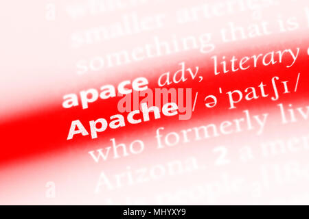 apache word in a dictionary. apache concept Stock Photo - Alamy