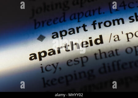 apartheid word in a dictionary. apartheid concept Stock Photo - Alamy