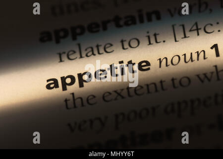 appetite word in a dictionary. appetite concept Stock Photo - Alamy