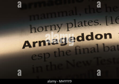 armageddon word in a dictionary. armageddon concept Stock Photo - Alamy