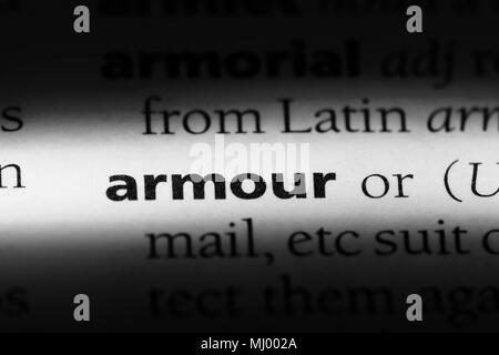 armour word in a dictionary. armour concept Stock Photo - Alamy