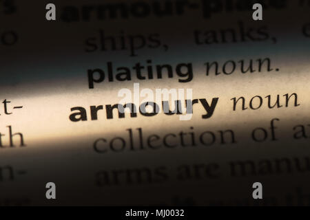 armoury word in a dictionary. armoury concept Stock Photo - Alamy