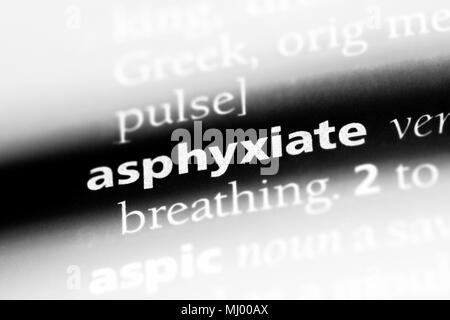 asphyxiate word in a dictionary. asphyxiate concept Stock Photo - Alamy