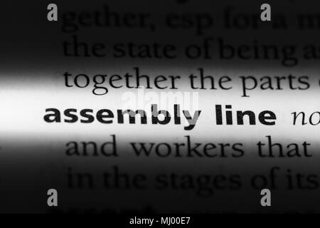 assembly line word in a dictionary. assembly line concept Stock Photo ...