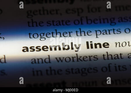 assembly word in a dictionary. assembly concept Stock Photo - Alamy