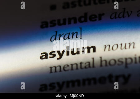 asylum word in a dictionary. asylum concept Stock Photo - Alamy