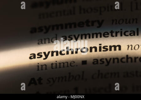 asynchronism word in a dictionary. asynchronism concept Stock Photo - Alamy