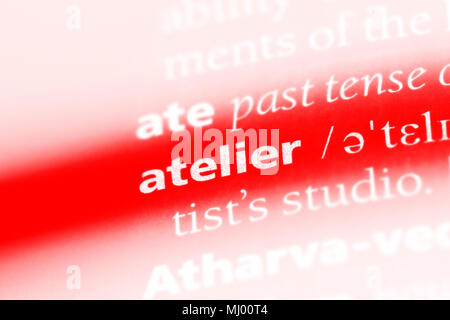 atelier word in a dictionary. atelier concept Stock Photo - Alamy