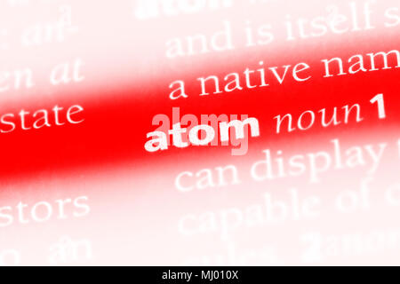 atom word in a dictionary. atom concept Stock Photo - Alamy
