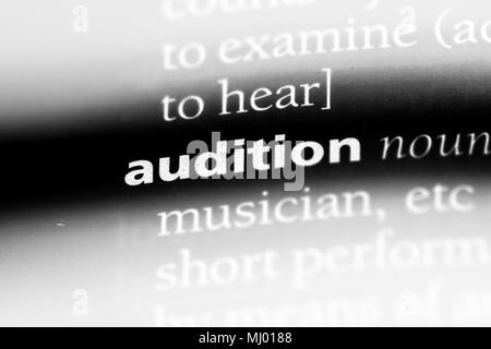 audition word in a dictionary. audition concept Stock Photo - Alamy