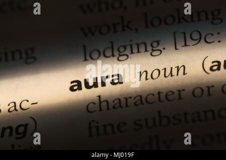 aura word in a dictionary. aura concept Stock Photo - Alamy