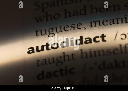 autodidact word in a dictionary. autodidact concept Stock Photo - Alamy