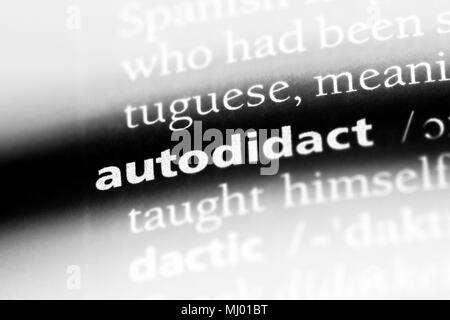 autodidact word in a dictionary. autodidact concept Stock Photo - Alamy