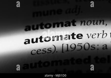 automate word in a dictionary. automate concept Stock Photo - Alamy