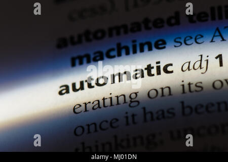 automatic word in a dictionary. automatic concept Stock Photo - Alamy