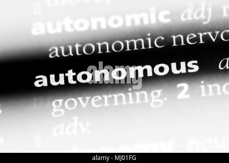autonomous word in a dictionary. autonomous concept Stock Photo - Alamy