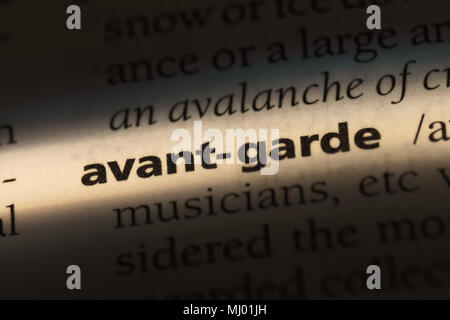 Definition of word avant garde in dictionary Stock Photo - Alamy