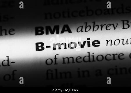 b-movie word in a dictionary. b-movie concept Stock Photo - Alamy