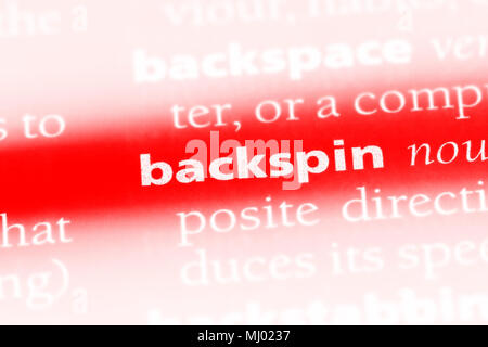 backspin word in a dictionary. backspin concept Stock Photo - Alamy