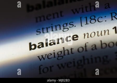 balance word in a dictionary. balance concept Stock Photo - Alamy