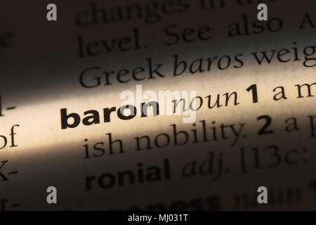 baron word in a dictionary. baron concept Stock Photo - Alamy