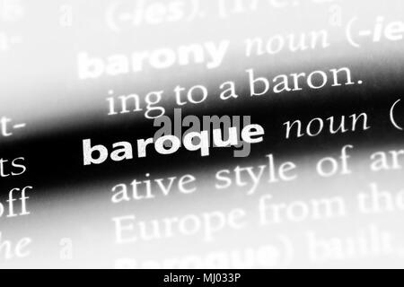baroque word in a dictionary. baroque concept Stock Photo - Alamy