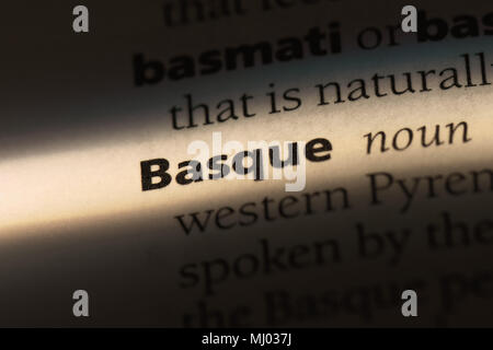 basque word in a dictionary. basque concept Stock Photo - Alamy