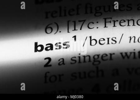 bass word in a dictionary. bass concept Stock Photo - Alamy
