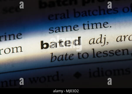 bated word in a dictionary. bated concept Stock Photo - Alamy