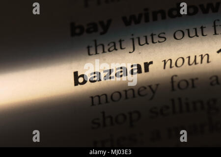 bazaar word in a dictionary. bazaar concept Stock Photo - Alamy