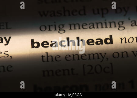 beachhead word in a dictionary. beachhead concept Stock Photo - Alamy