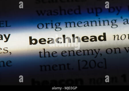 beachhead word in a dictionary. beachhead concept Stock Photo - Alamy
