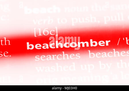 beachcomber word in a dictionary. beachcomber concept Stock Photo - Alamy