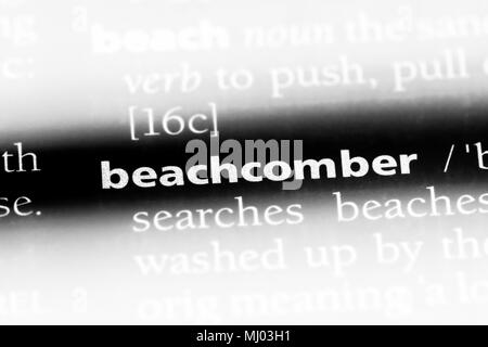 beachcomber word in a dictionary. beachcomber concept Stock Photo - Alamy