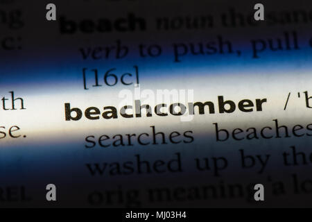 beachcomber word in a dictionary. beachcomber concept Stock Photo - Alamy