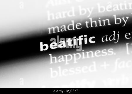 beatific word in a dictionary. beatific concept Stock Photo - Alamy