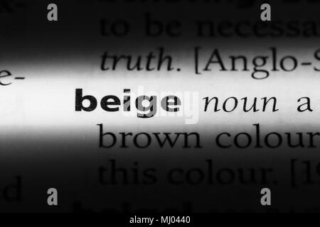 beige word in a dictionary. beige concept Stock Photo - Alamy