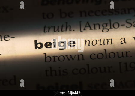 beige word in a dictionary. beige concept Stock Photo - Alamy