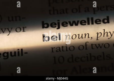 bel word in a dictionary. bel concept Stock Photo - Alamy