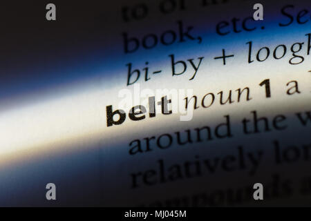 belt word in a dictionary. belt concept Stock Photo - Alamy