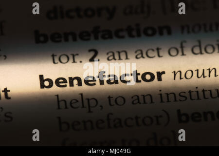 benefactor word in a dictionary. benefactor concept Stock Photo - Alamy