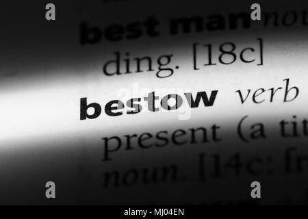 bestow word in a dictionary. bestow concept Stock Photo - Alamy