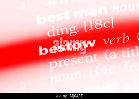 bestow word in a dictionary. bestow concept Stock Photo - Alamy