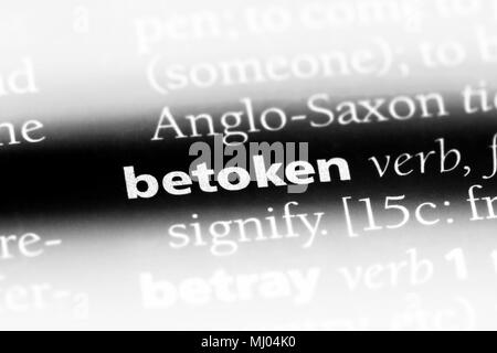 betoken word in a dictionary. betoken concept Stock Photo - Alamy